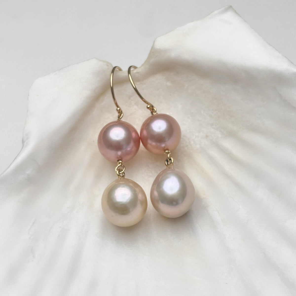 two tier Japan Kasumi champagne petal color pearls– Kojima Pearl LLC